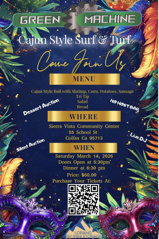 Cajun Surf & Turf Dinner – Colfax Green Machine Fundraiser